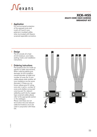 Nexans Cable Terminations - Heat Shrink, Cold Shrink, Slip-On | PDF