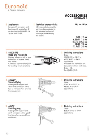 Nexans Euromold MV Separable Connectors & Bushings - Interface D | PDF
