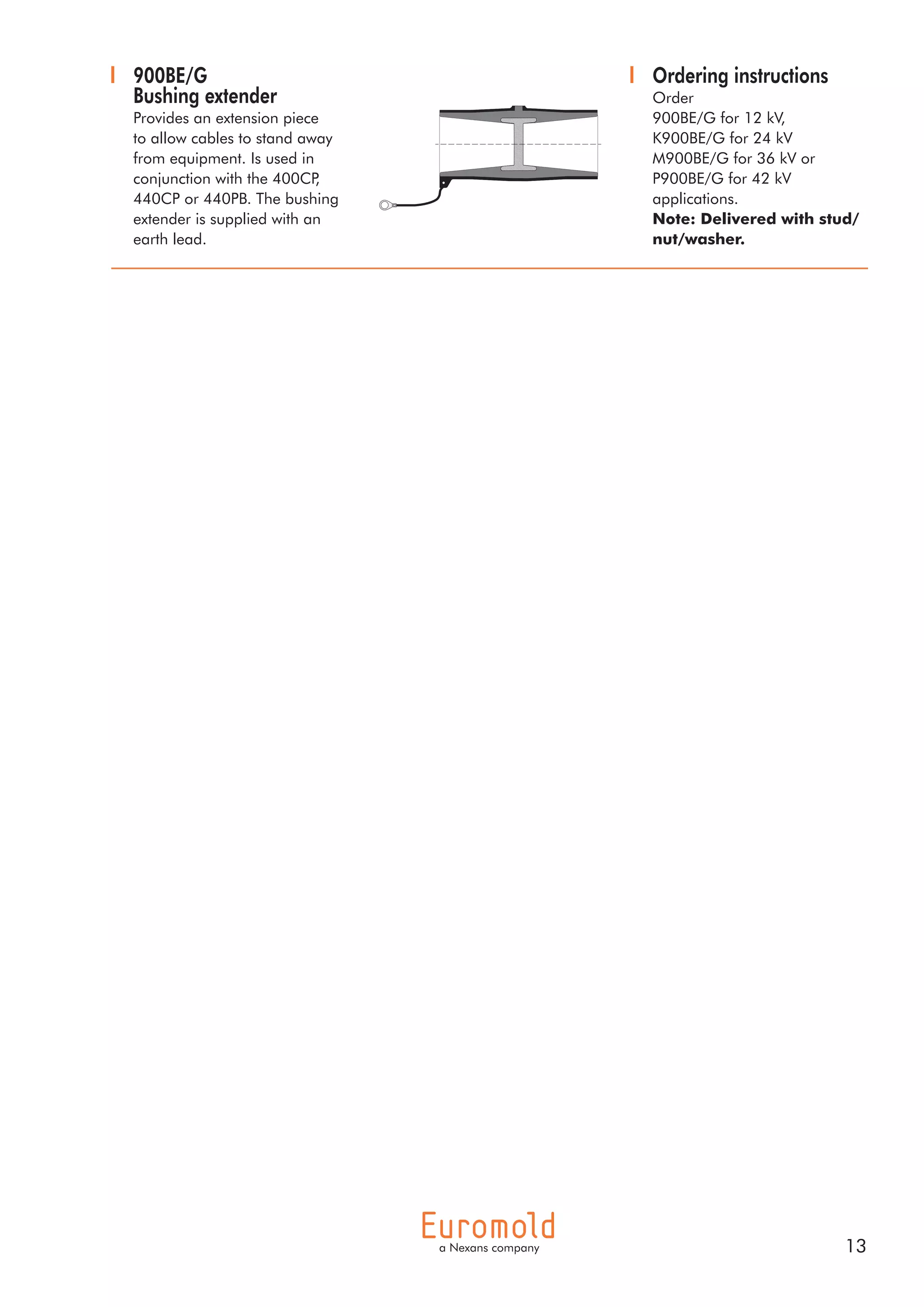Nexans Euromold MV Separable Connectors & Bushings - Interface F | PDF