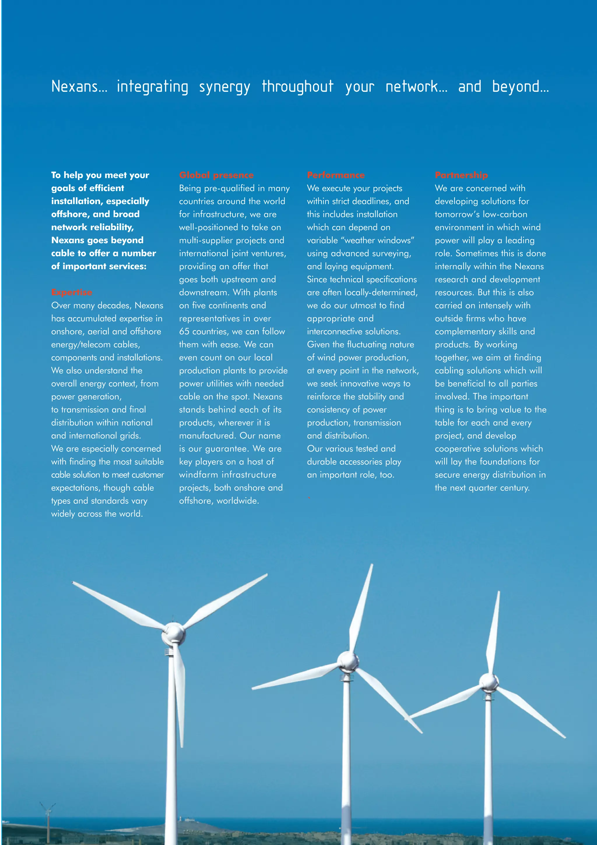 Nexans LV-HV Wind Farm Cables Catalogue | PDF