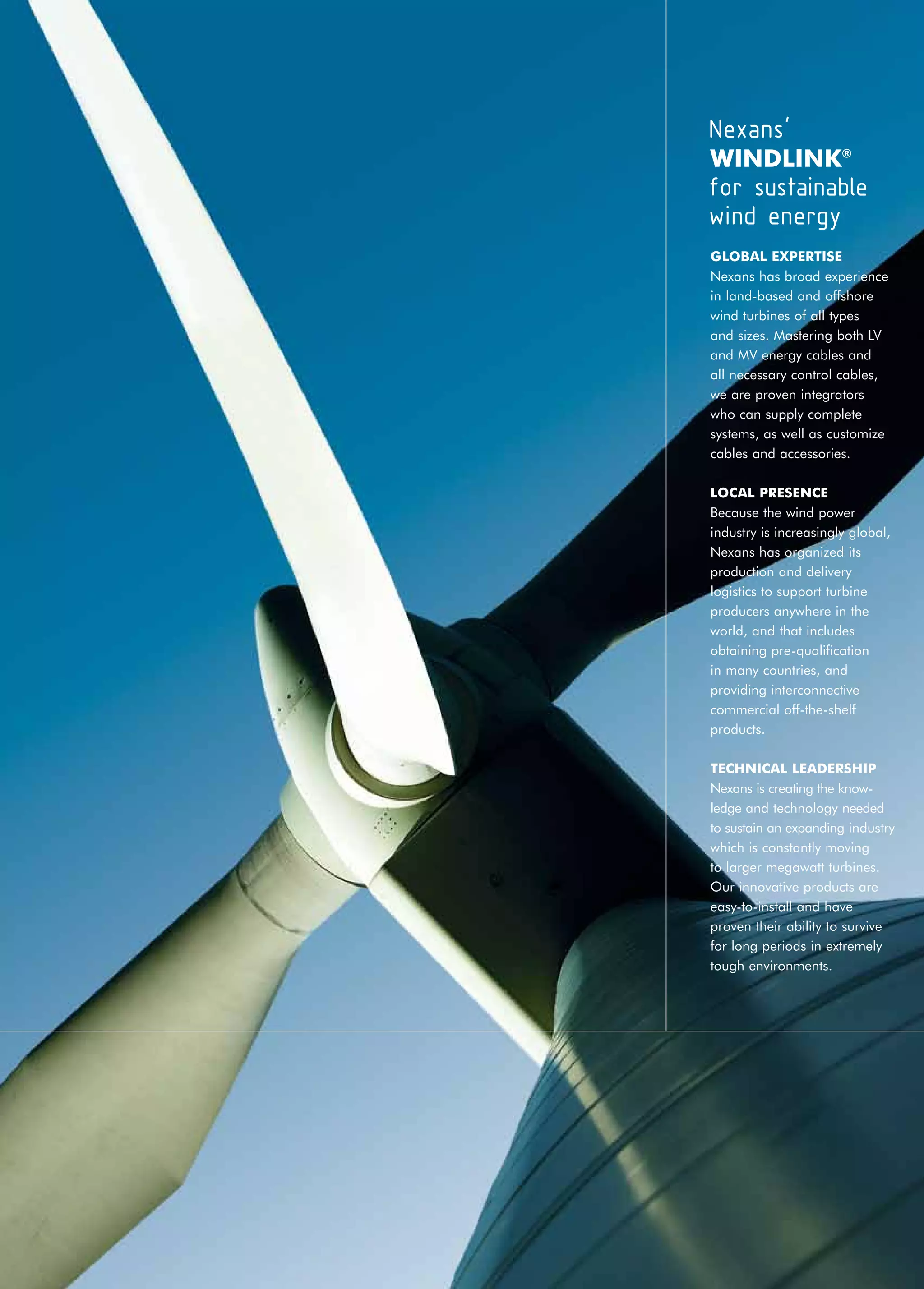 Nexans WINDLINK Cable Solutions For Wind Turbines | PDF