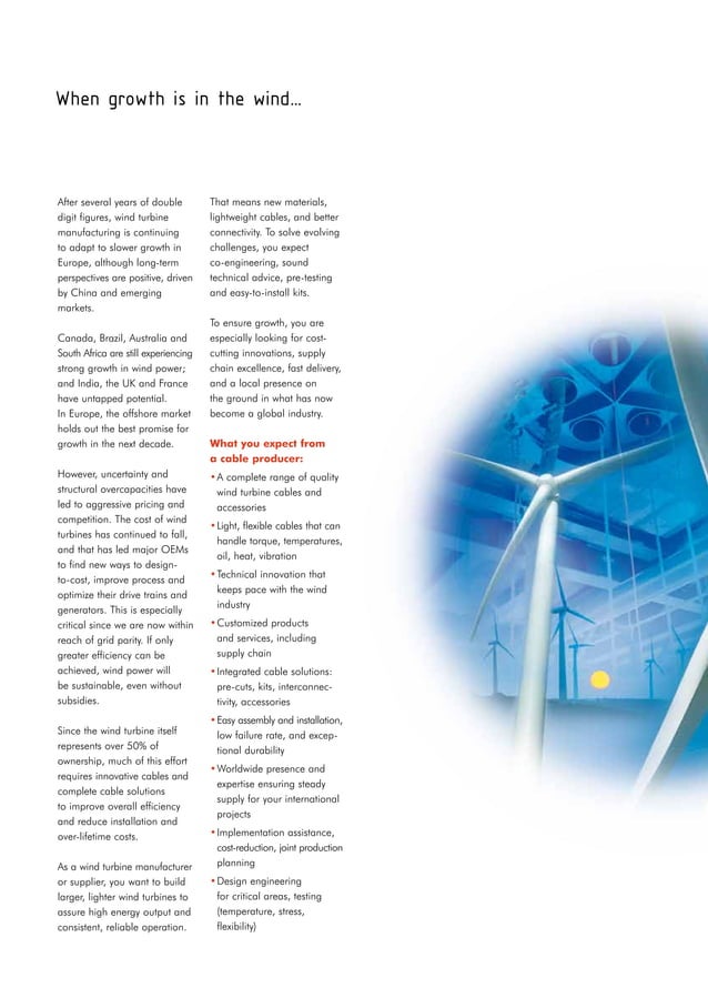 Nexans WINDLINK Cable Solutions For Wind Turbines | PDF