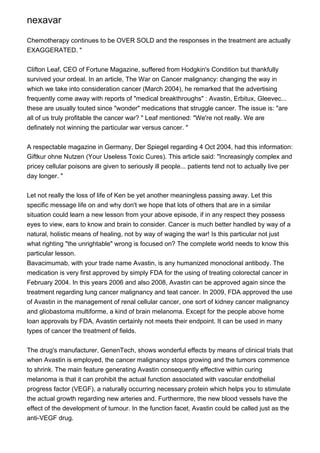 nexavar | PDF | Cancer | Diseases and Conditions