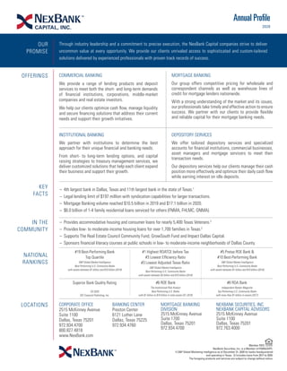 NexBank Financial Highlights 2020 | PDF