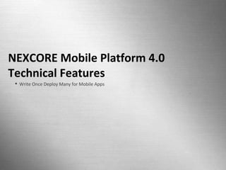 Nexcore mobile platform 4.0 | PPT | Operating Systems | Computer ...