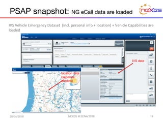 EENA 2018 - NEXES on the path to Next Generation Emergency Services ...