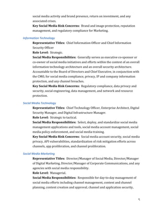 Mapping Organizational Roles and Responsibilities for Social Media Risk | PDF | Social ...