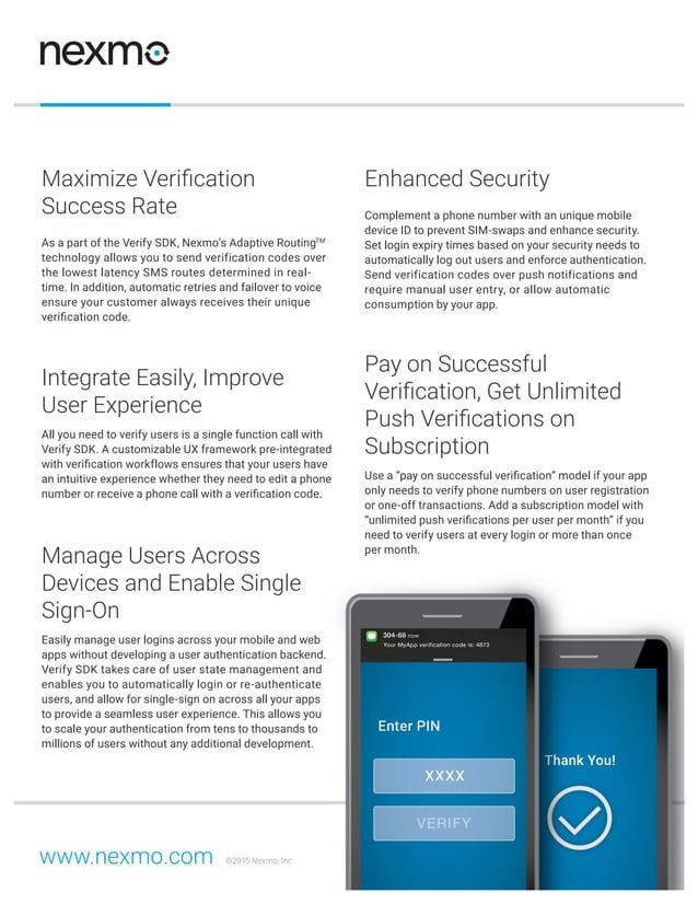 Nexmo Verify SDK | PDF