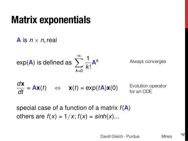 Fast relaxation methods for the matrix exponential