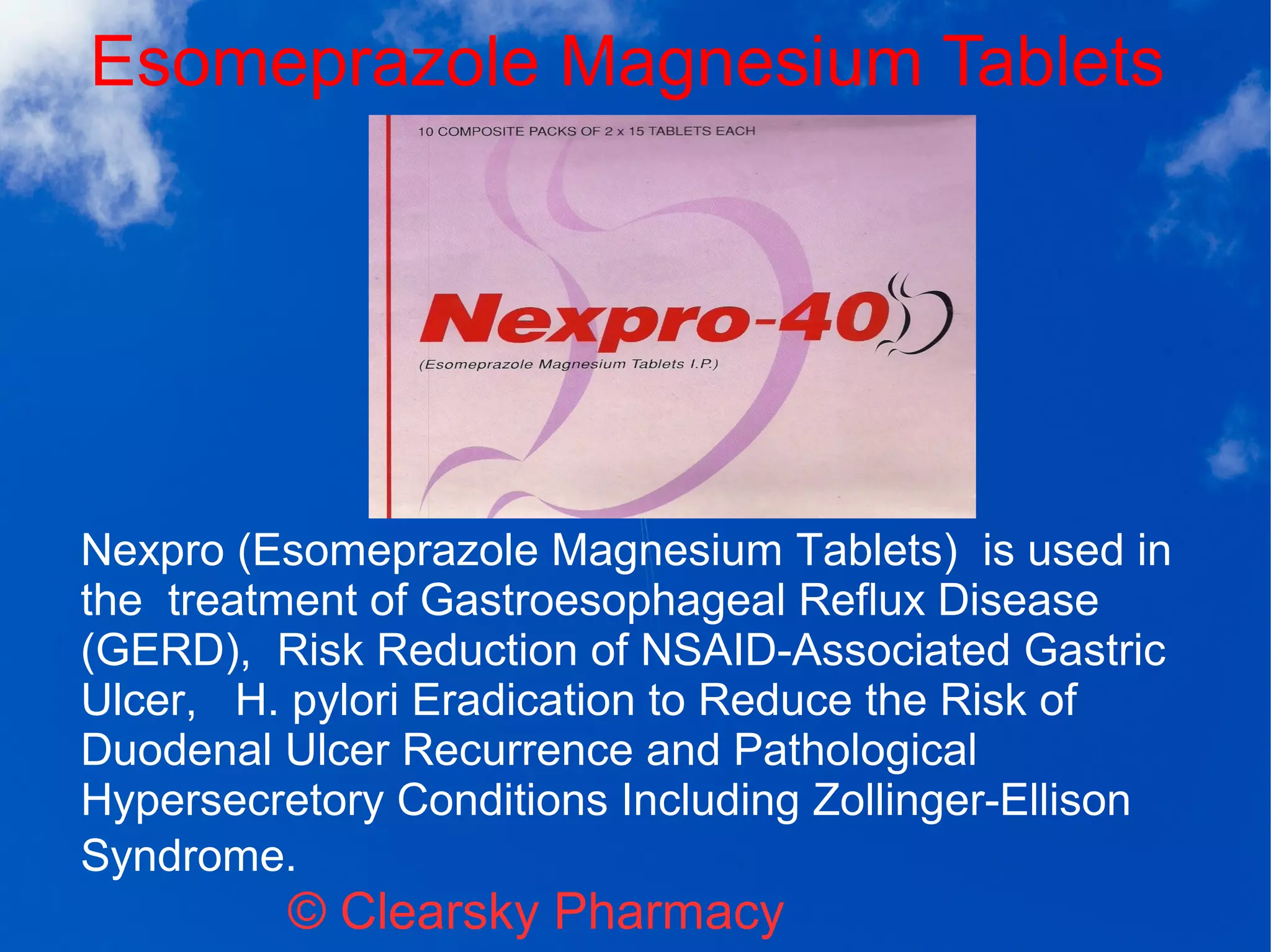 Nexpro (Esomeprazole Magnesium Tablets) | ODP