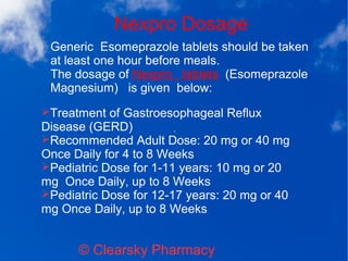 Nexpro (Esomeprazole Magnesium Tablets) | ODP