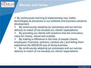 Nexsus Techno Solutions Pvt Ltd | PPT | IT and Internet Support | Internet