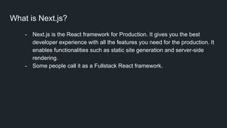 Next.js Introduction | PPT