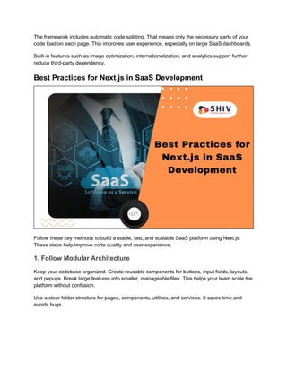 A Comprehensive Guide to Next.js for SaaS Platforms and Tools | PDF