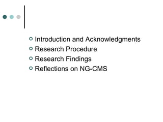 Next Generation CMS Research | PPT