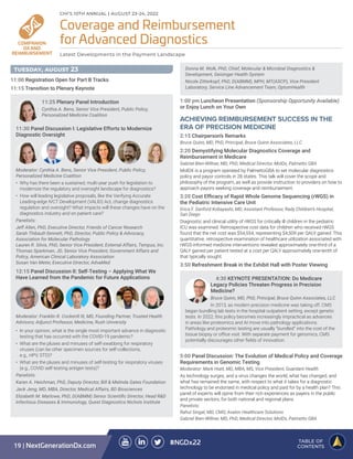 CHI's Next Generation Dx Summit 2022 | August 22-24, 2022 | Washington, D.C. | PDF