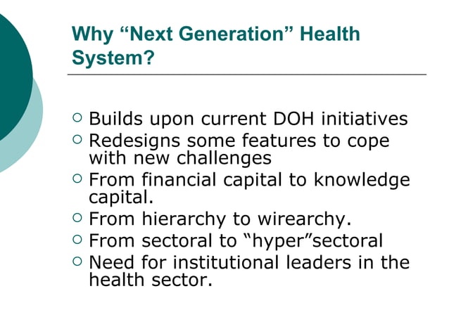 Next Generation Health System Philippines | PPT
