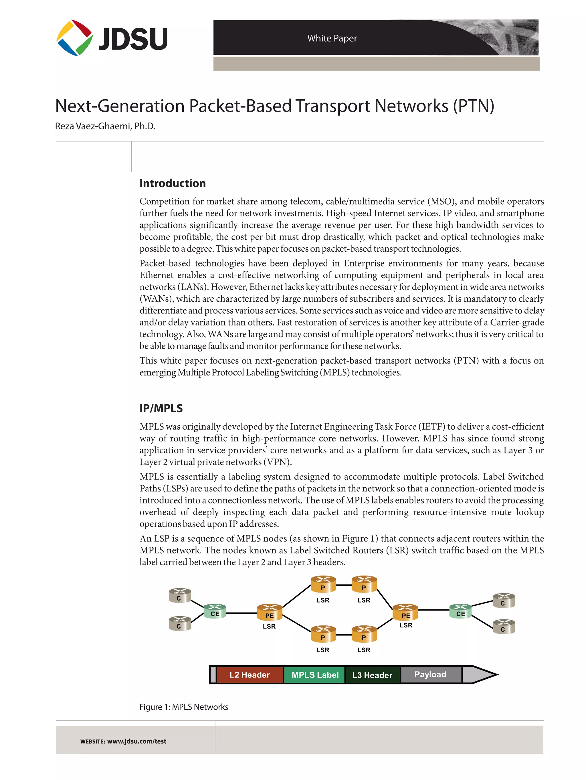 Next generation-ptn-white-paper | PDF