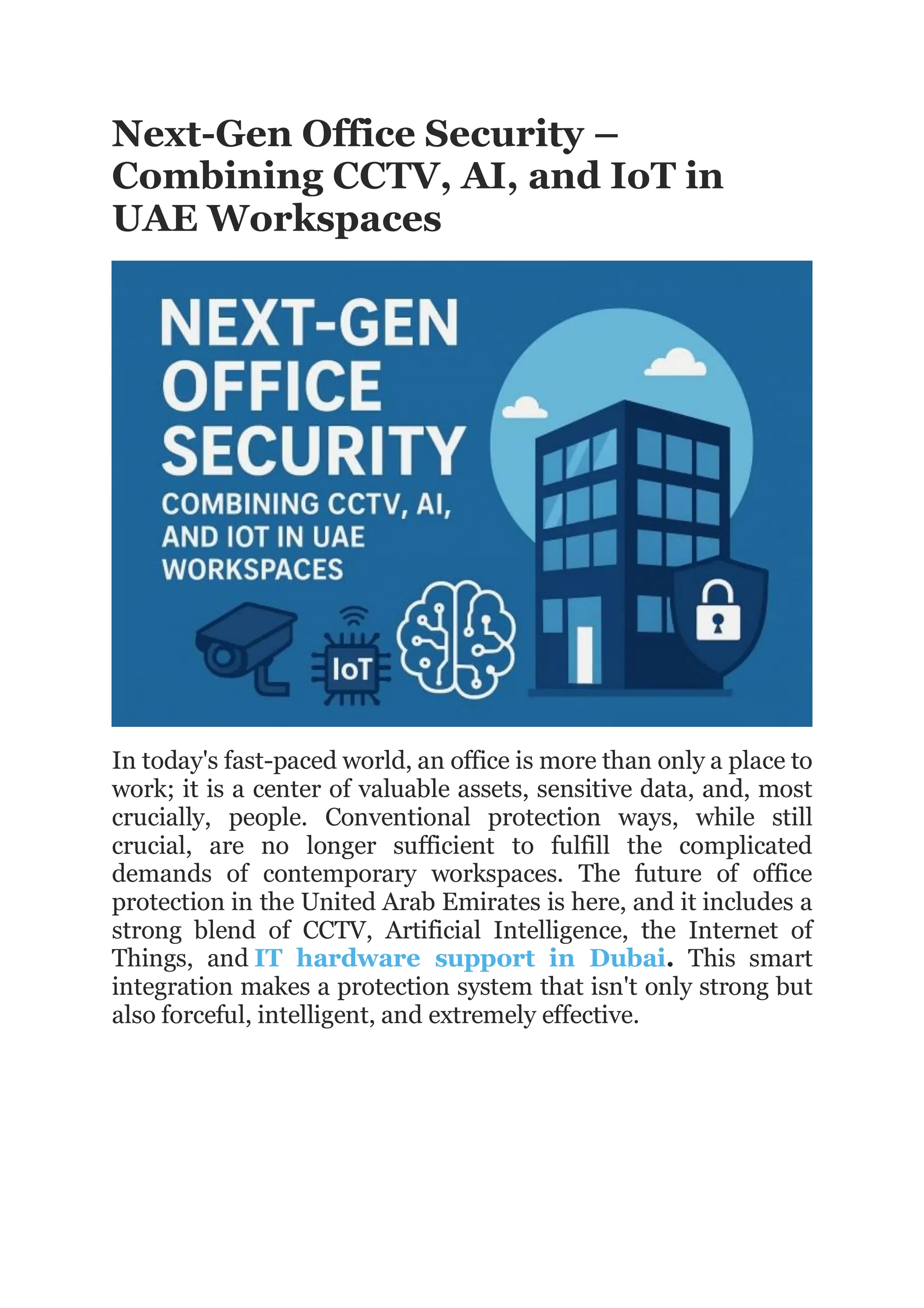 Next-Gen Office Security – Combining CCTV, AI, and IoT in UAE ...