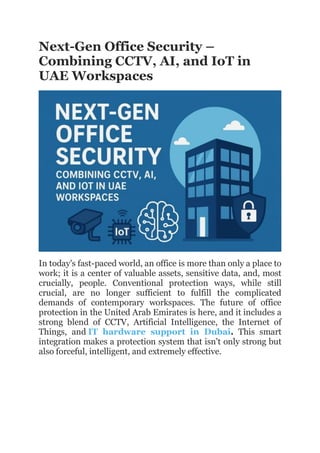 Next-Gen Office Security – Combining CCTV, AI, and IoT in UAE ...