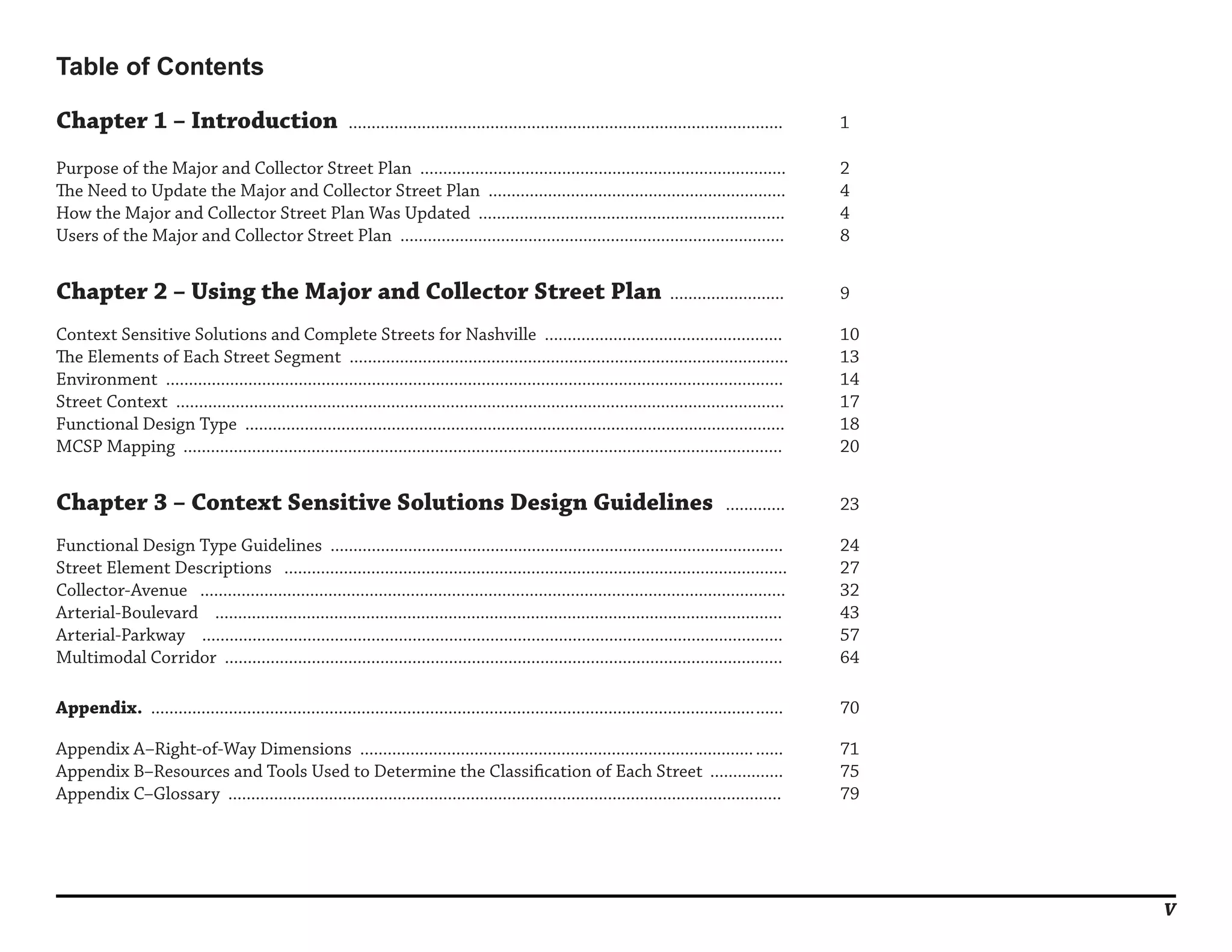 Major and Collector Street Plan | PDF