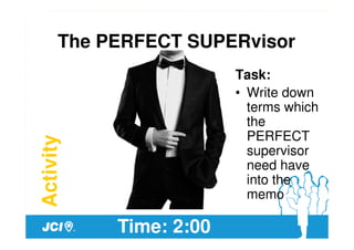 JCIHK Recommended course - supervising skills - Be the SUPERvisor | PPT