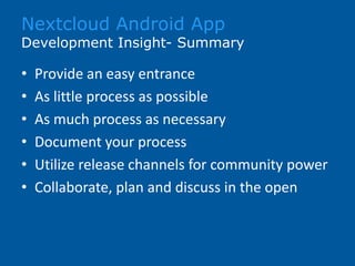Nextcloud Android App Development Process Insights | PPT