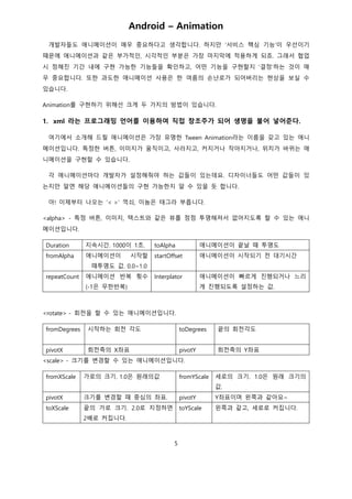 [D2 CAMPUS] 안드로이드 오픈소스 스터디자료 - HTML, Android Animation | PDF
