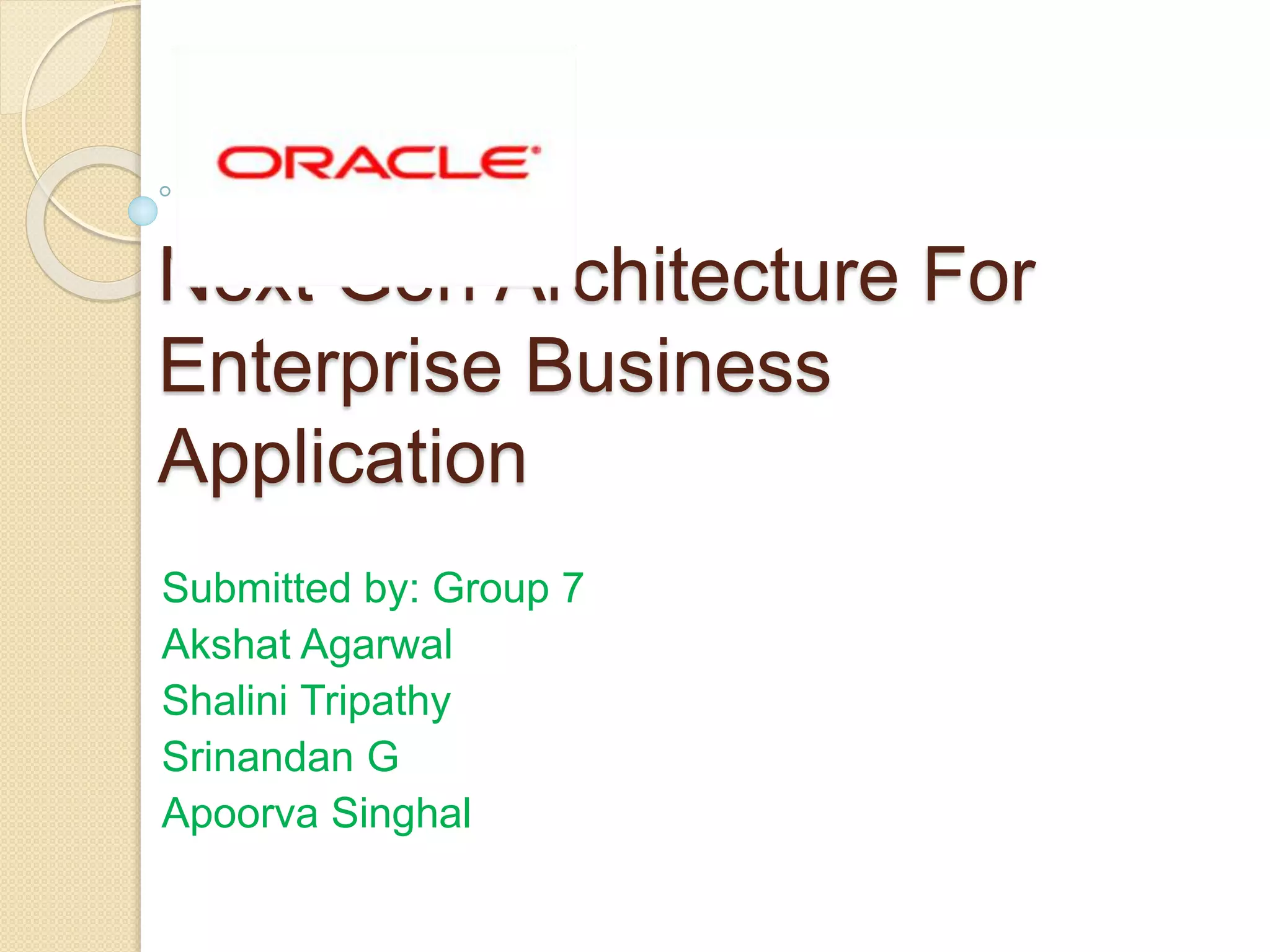 Next gen architecture for enterprise business application | PPTX