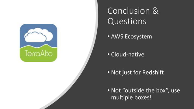 Next Generation Data Warehouse Development with Lambda and Redshift | PPT
