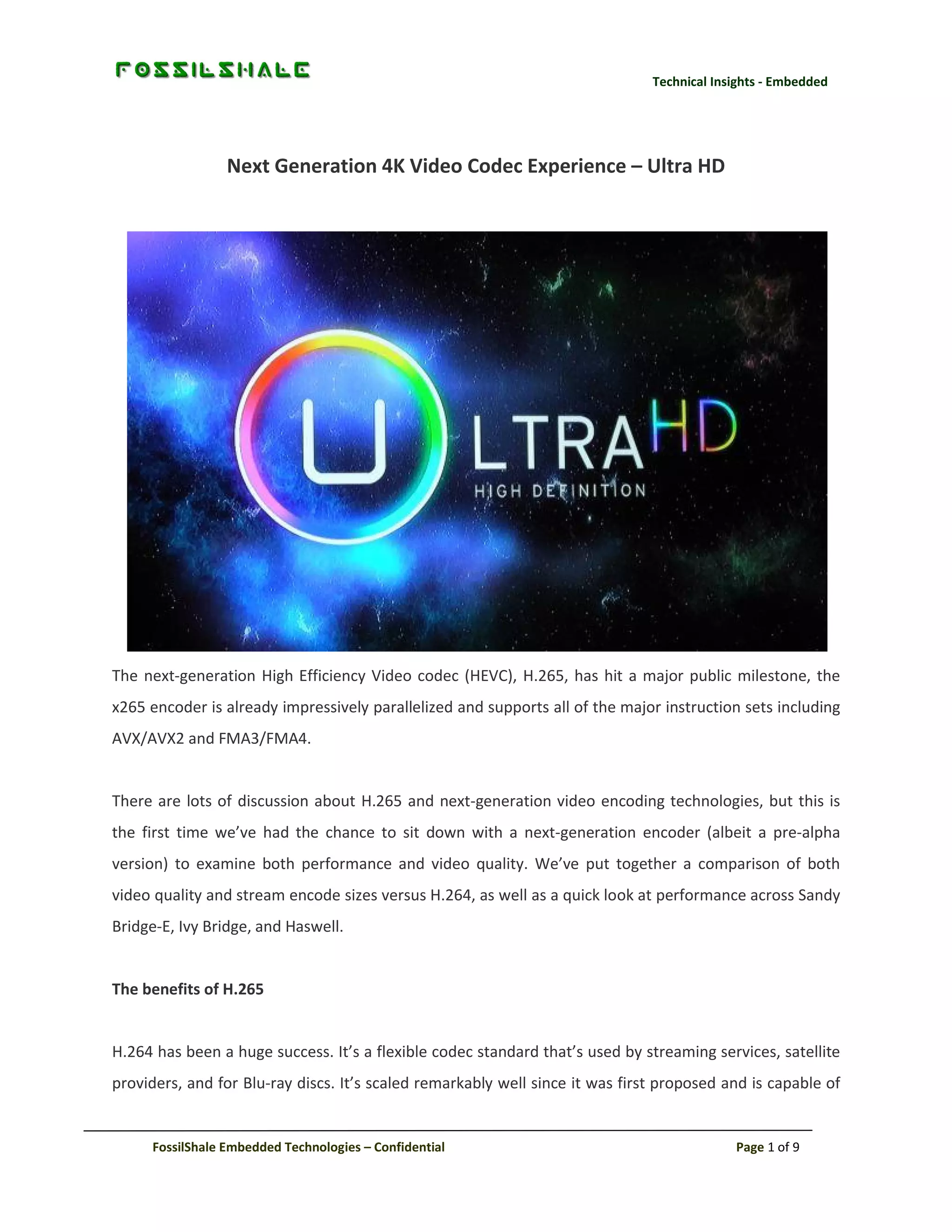 Next generation 4k video codec experience - Ultra HD | PDF