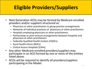 Open Door Forum: Next Generation ACO Model - Benefit Enhancements ...