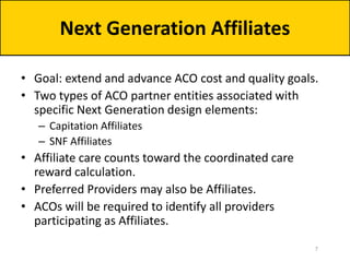 Open Door Forum: Next Generation ACO Model - Benefit Enhancements ...