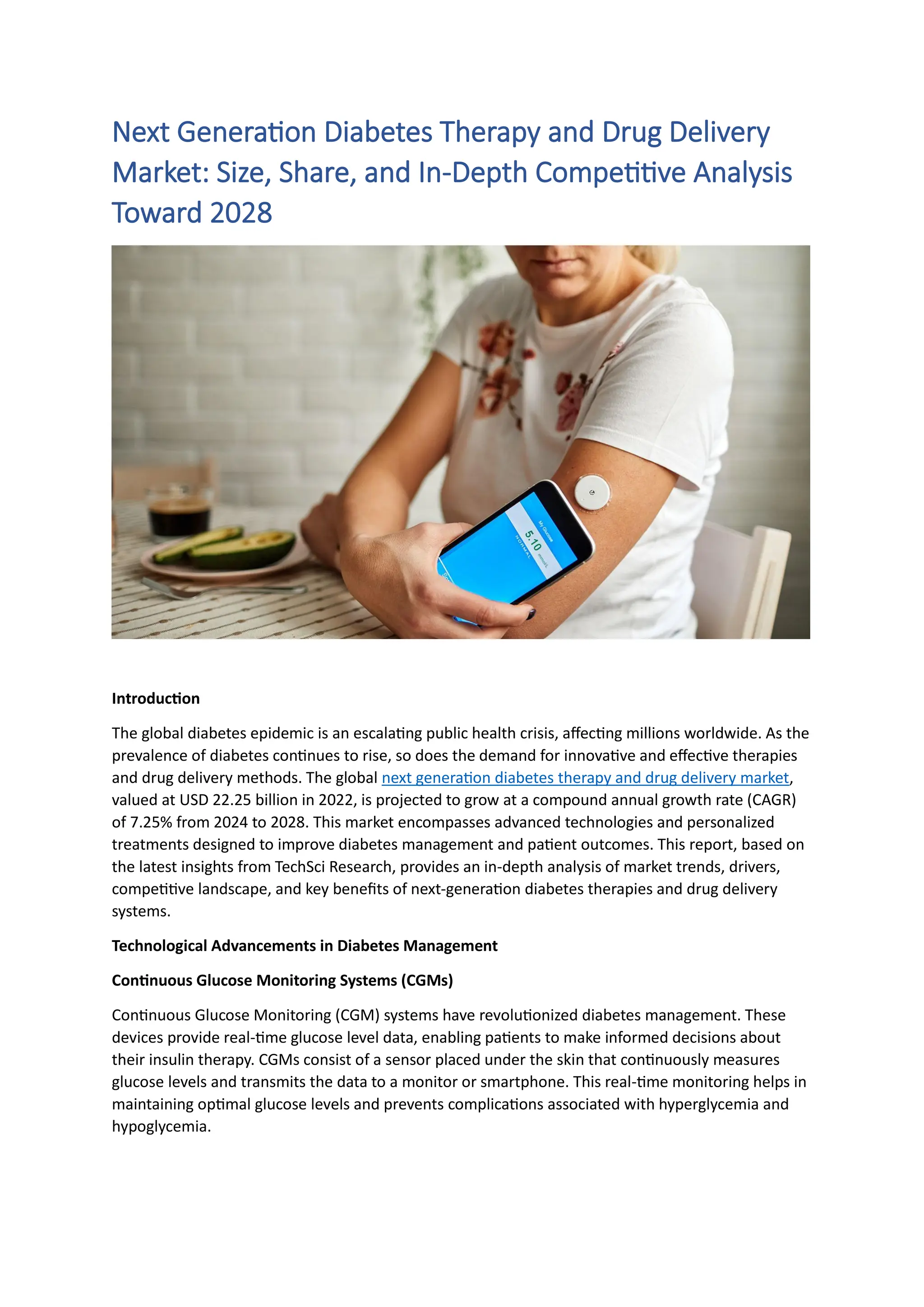 Next Generation Diabetes Therapy and Drug Delivery Market: Size, Share ...