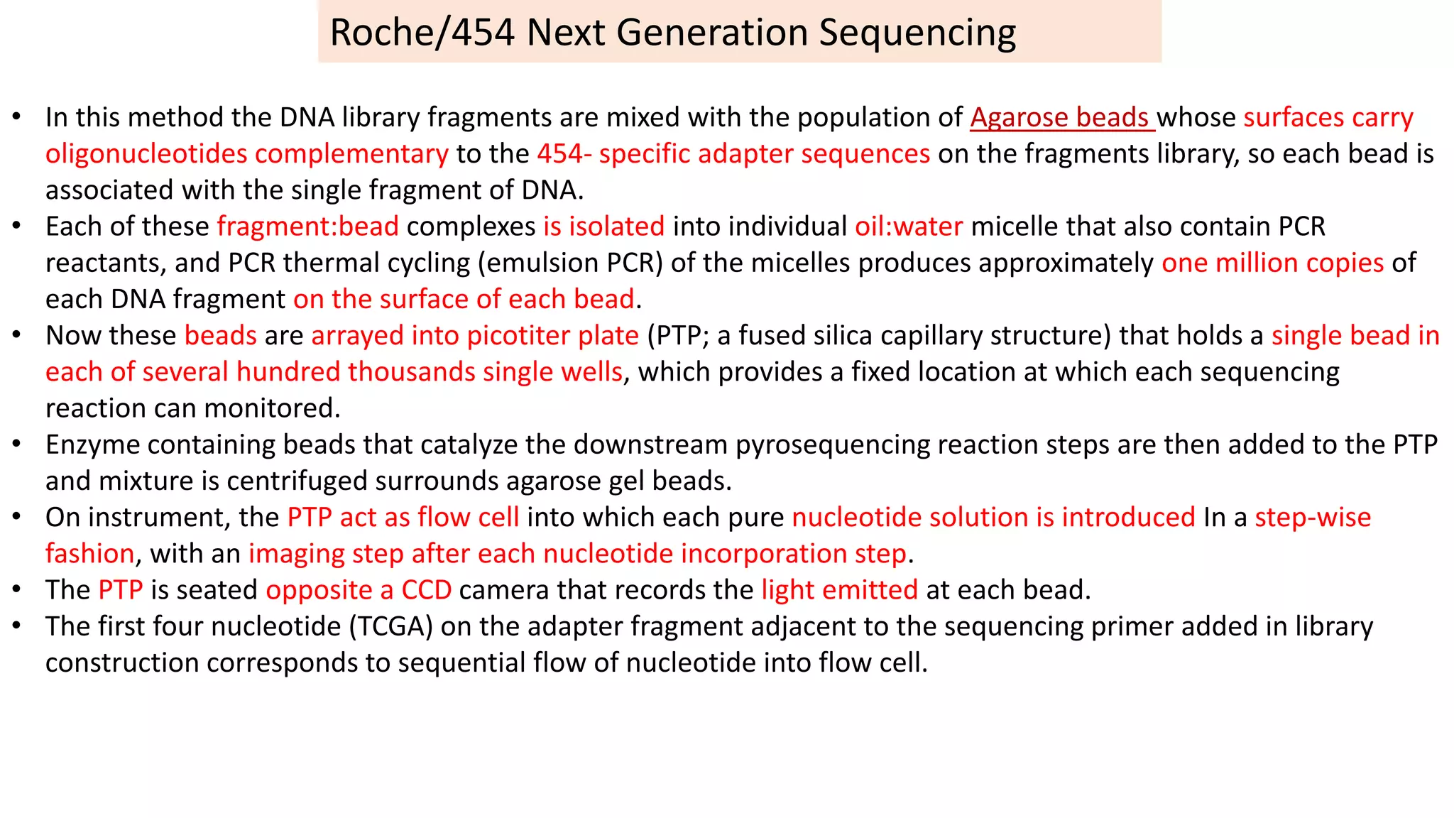 Roche Pyrosequencing 454 ; Next generation DNA Sequencing | PPTX