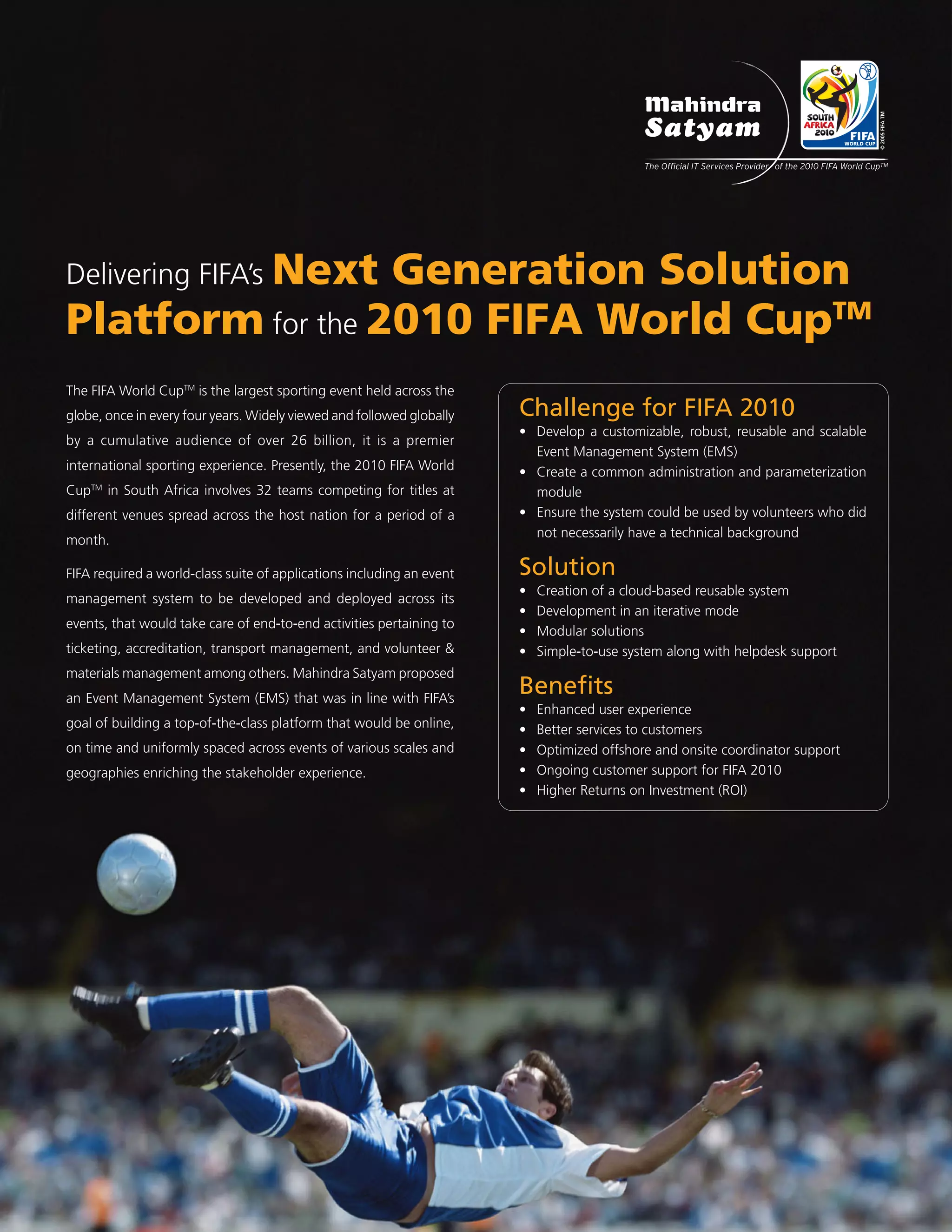 Delivering FIFA’s Next Generation Solution Platform for the 2010 FIFA ...