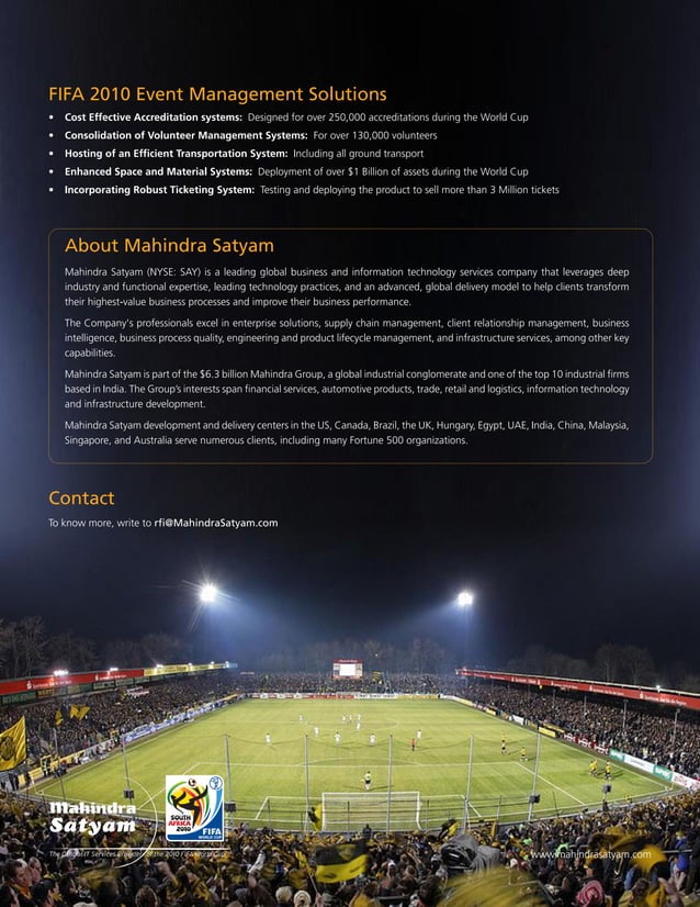 Delivering FIFA’s Next Generation Solution Platform for the 2010 FIFA ...