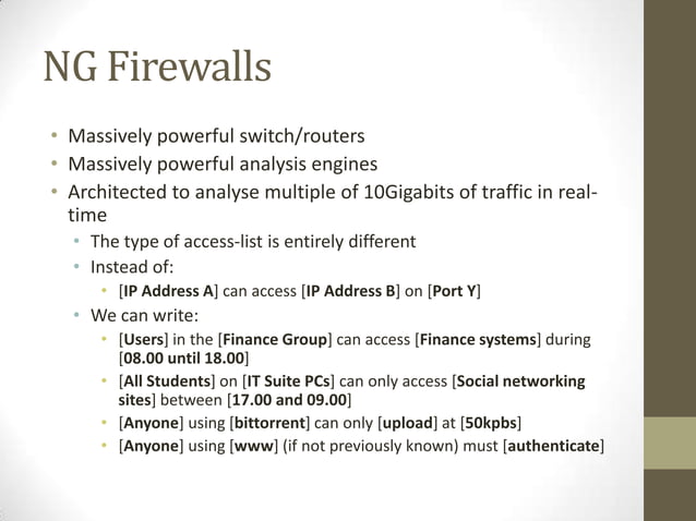 Next generation (ng) firewalls | PPTX