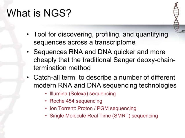 Next Generation Sequencing - the basics | PPTX | Biological Sciences ...