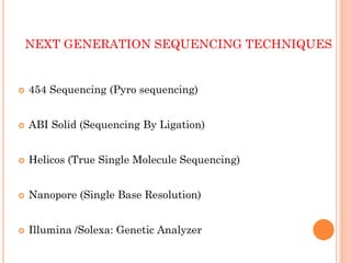Next generation sequencing | PPTX