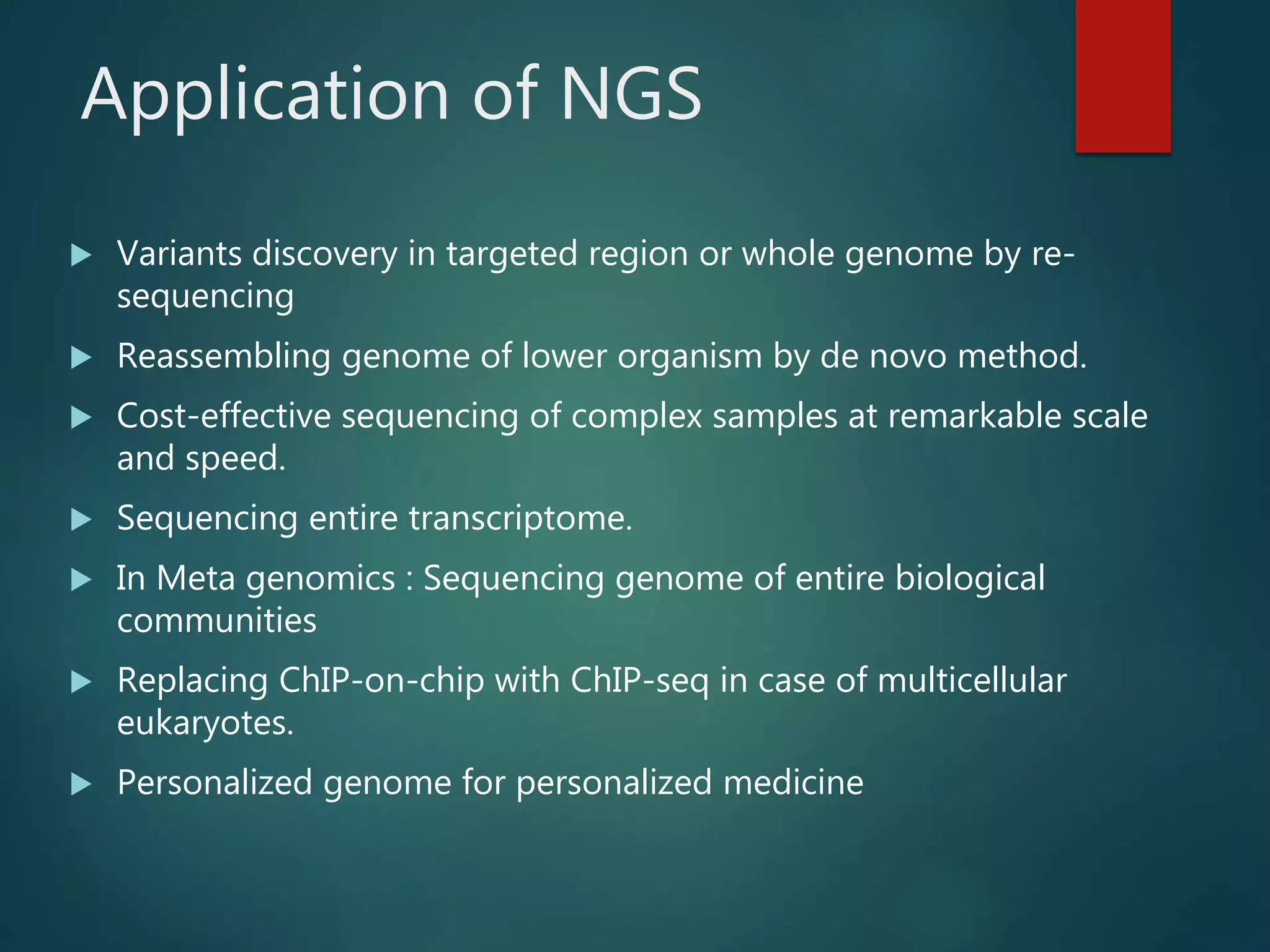 Next generation sequencing | PPTX