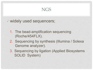 Next generation sequencing | PPT