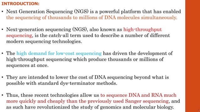 Next generation sequencing | PPTX