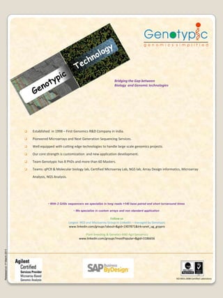 Next generation sequencing & microarray-- Genotypic Technology | PPTX