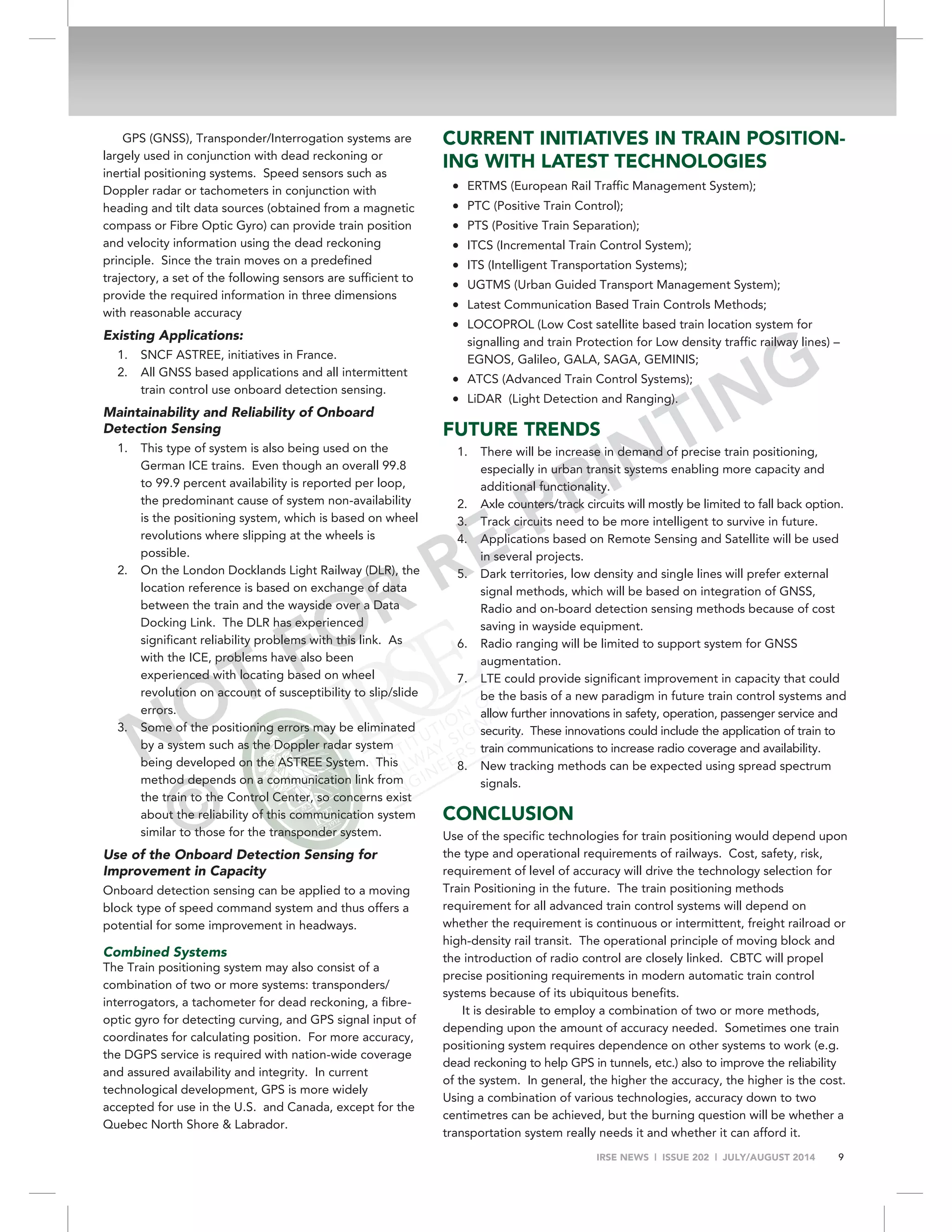 Next generation train positioning system | PDF