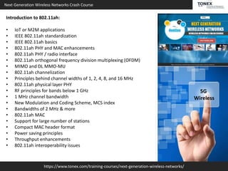 Next generation wireless networks crash course : Tonex Training | PPTX