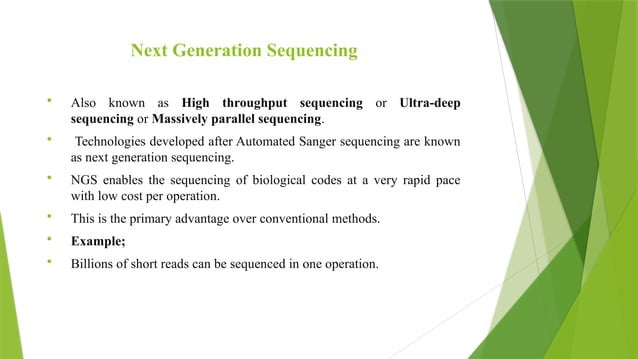 Next Generation Sequencing, modern technique to sequence DNA | PPTX
