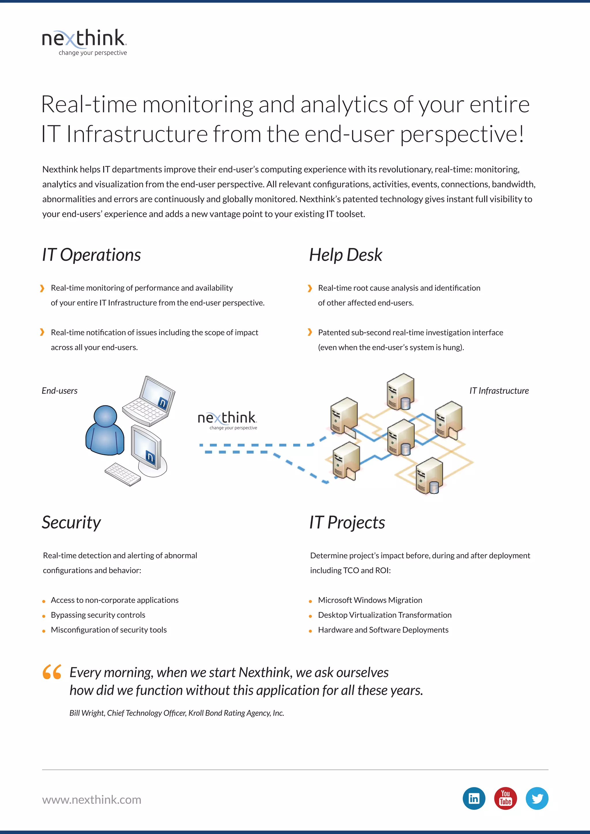 Nexthink-See your infrastructure as never before!! | PDF