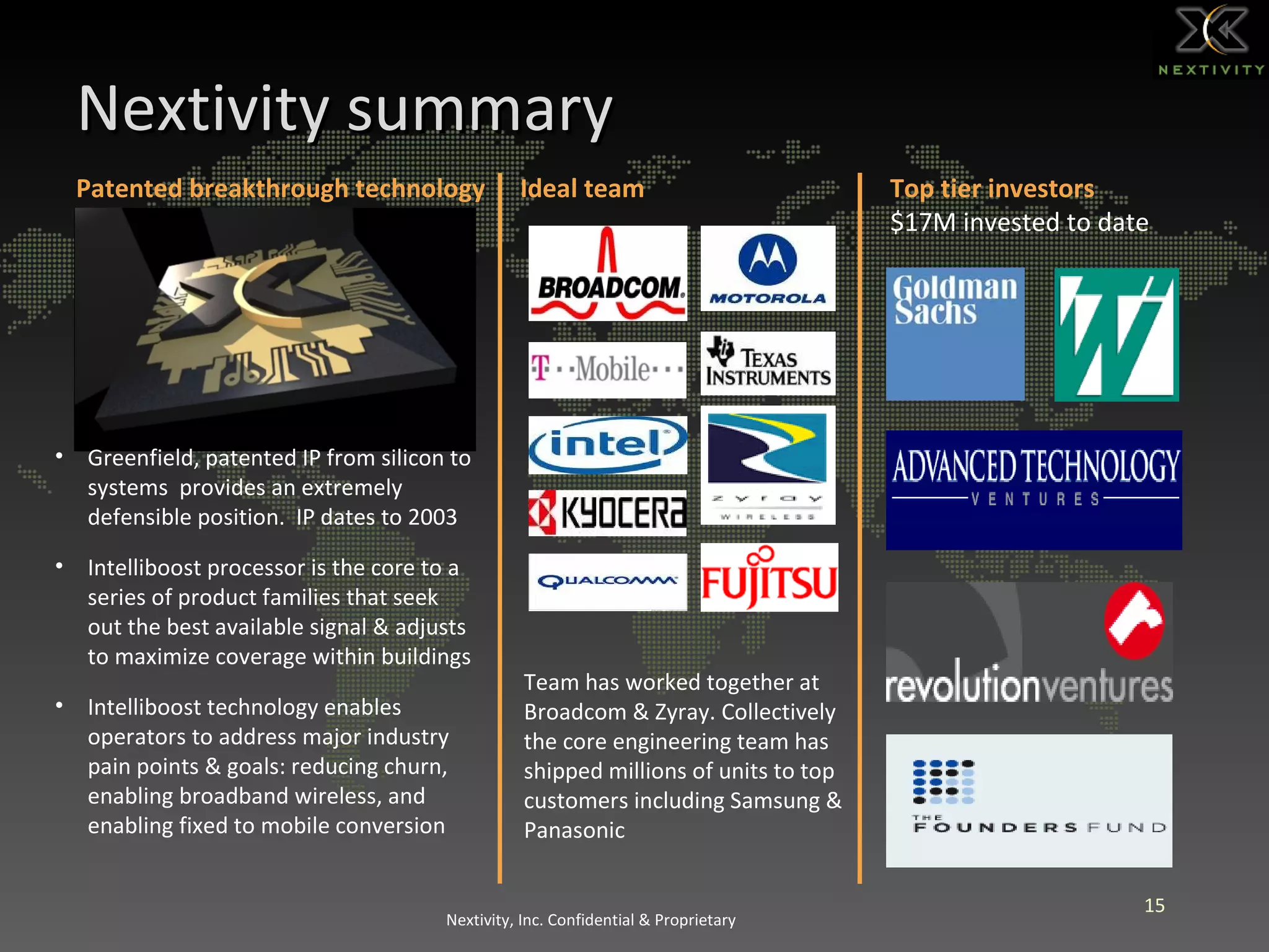 Nextivity Overview Dec 2008 Summary | PPT