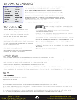 NEXT LEVEL DANCE COMPETITION 2014 RULES | PDF